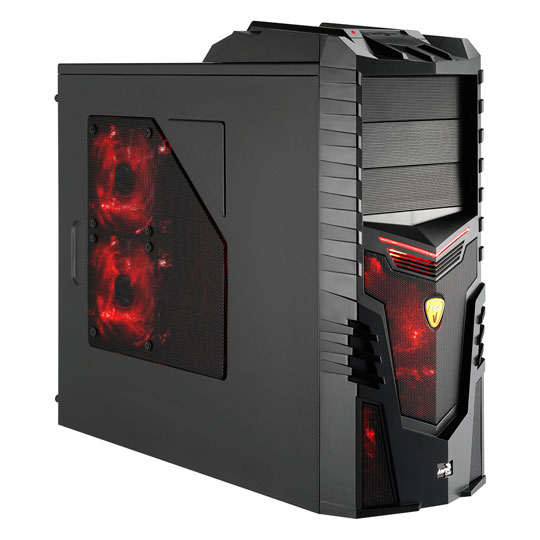 Aerocool X-Warrior Devil Red Black Mid Tower Gaming Case with Window No ...