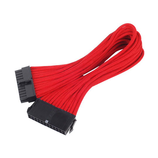 Silverstone 30cm 24-pin to 24-pin Braided Extension Power Cable - Red ...