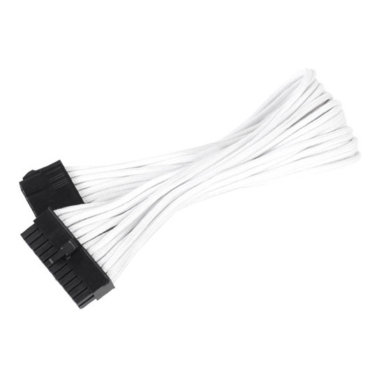 Silverstone 30cm 24-pin to 24-pin Braided Extension Power Cable - White ...