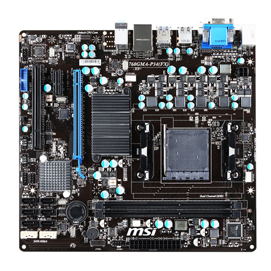 MSI 760GMA-P34 Socket AM3+ Micro-ATX Motherboard LN52189 - 760GMA-P34 ...