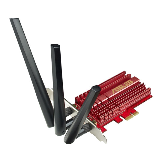 ASUS Wireless PCIe Adapter AC1900 with Triple desktop Antenna mount ...