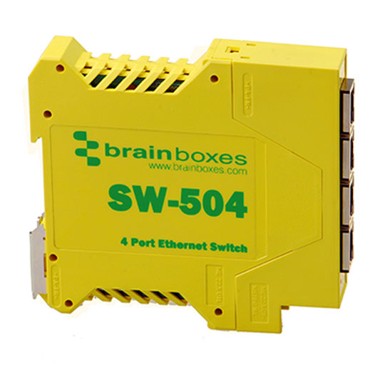 Brainboxes Industrial Ethernet Unmanaged 4 Port Switch LN53537 - SW-504 ...