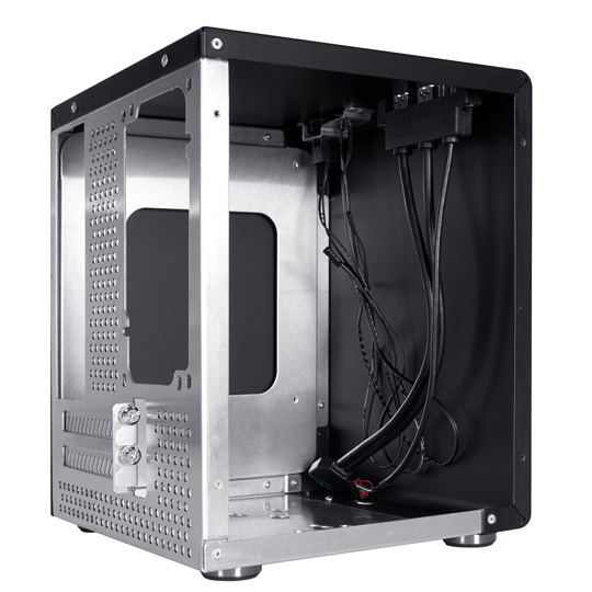 Powercool Qube Mini Tower mini-ITX Case Black Brushed Aluminium LN55399 ...