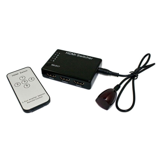 5 port HDMI Splitter Auto Sensing or Remote Switching box LN56394 - C ...