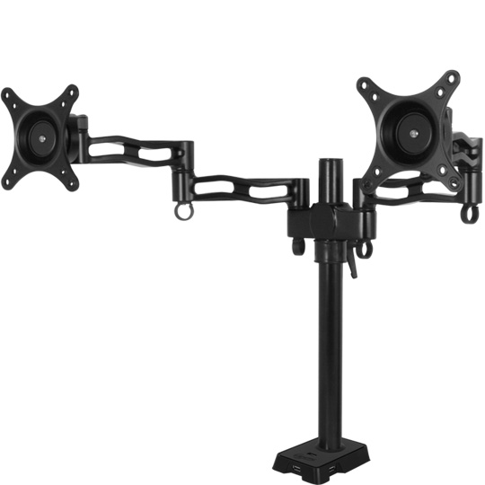 Twin VESA Monitor Stand (Clamp) with USB Hub upto 27 inch from Arctic ...