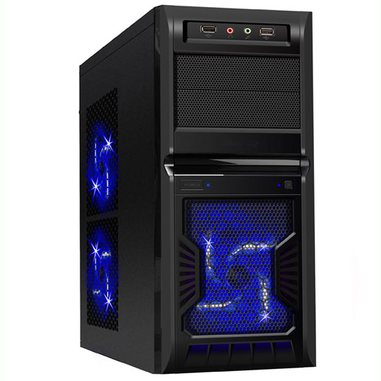 Ezcool K3 Gaming Case With 120mm Blue Fan And Usb 3 0 Ln58587 K3 Blue Scan Uk