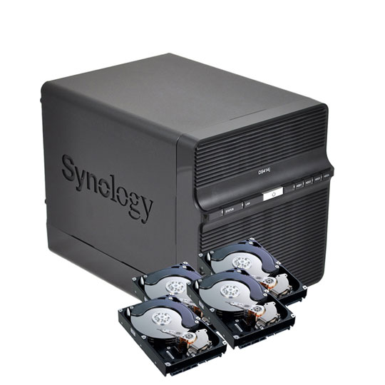 24TB (4x6TB WD Red) 4 Bay Synology DS414j NAS, Pre-tested & configured ...