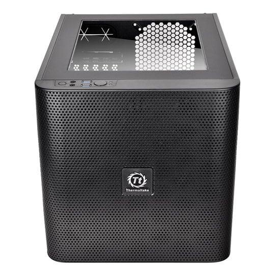 Thermaltake Core V21 Compact Cube Black Windowed Micro ATX Gaming Case ...