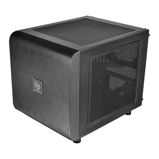 Thermaltake Core V21 Compact Cube Black Windowed Micro ATX Gaming Case ...