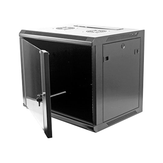 Dynamode CAB-W6U-EL400 6U 19 400mm Wall Mount Glass Door Cabinet ...