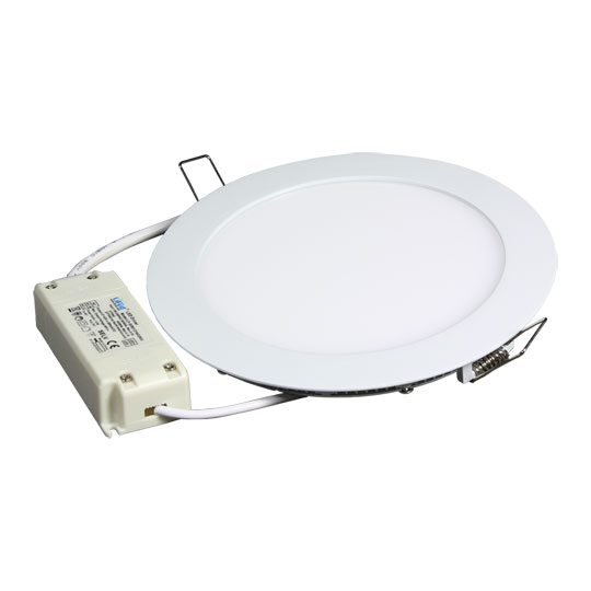 180mm 12 Watt MEGE LED Round Panel Light Fitting White LN62460 | SCAN UK