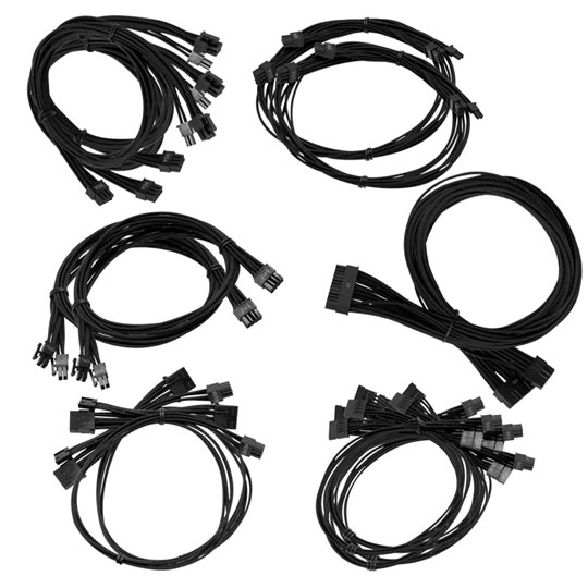 Black Braided Cable Set for EVGA G2/P2/T2 PSU LN64194 - 100-CK-1300-B9 ...