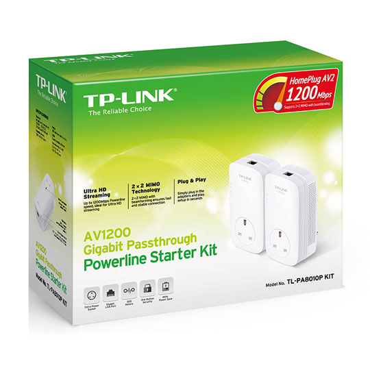 1200Mbps Power Line twin Pack with Gbit Lan from TP-LINK AV1200 ...