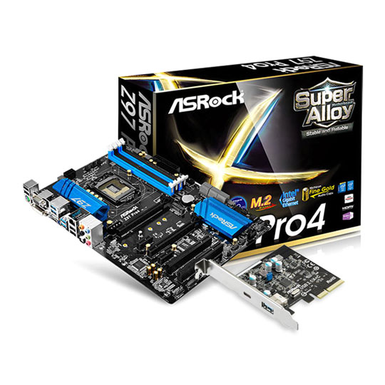 ASRock Z97 Pro 4 Motherboard + USB 3.1 Type A+C Card LN65510 - Z97 PRO4 ...