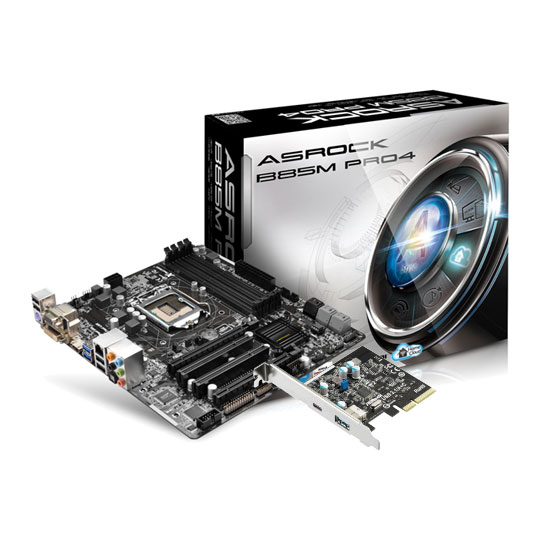 ASRock B85M Pro 4 Motherboard + USB 3.1 Type A+C Card LN65608 ...