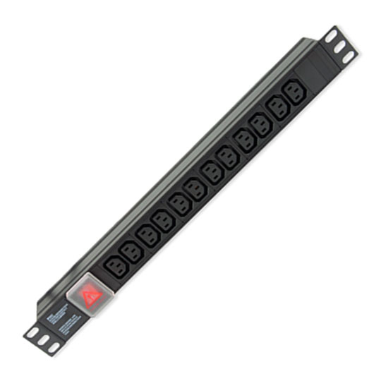12 Way Rackmount Horizontal 10A IEC Switched PDU / Power Bar - IEC Plug LN65872 - PDU-12WS-H-IEC ...