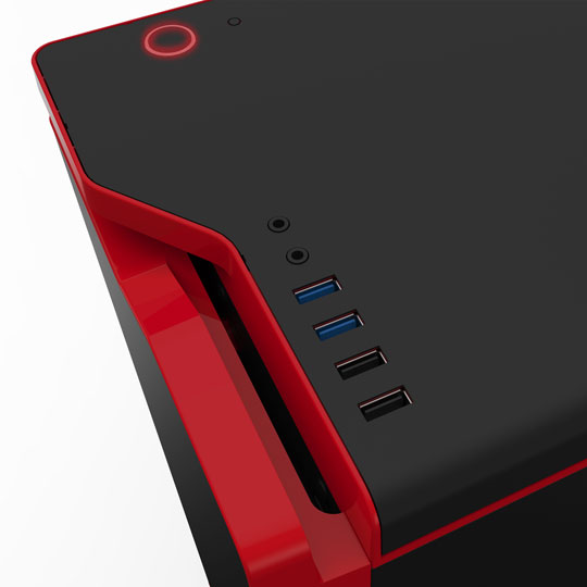 NZXT H440 New Edition Matte Black/Red Gaming Case with Window LN66349 ...