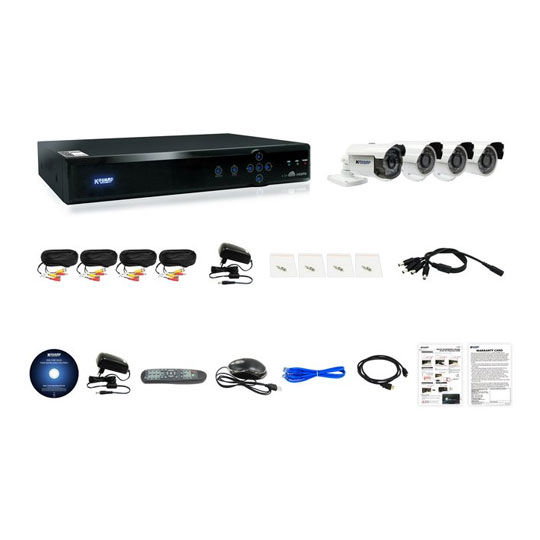 KGuard Aurora 4 Ch DVR + 1TB Hard Drive with 4 Cameras CCTV Kit LN66557 ...