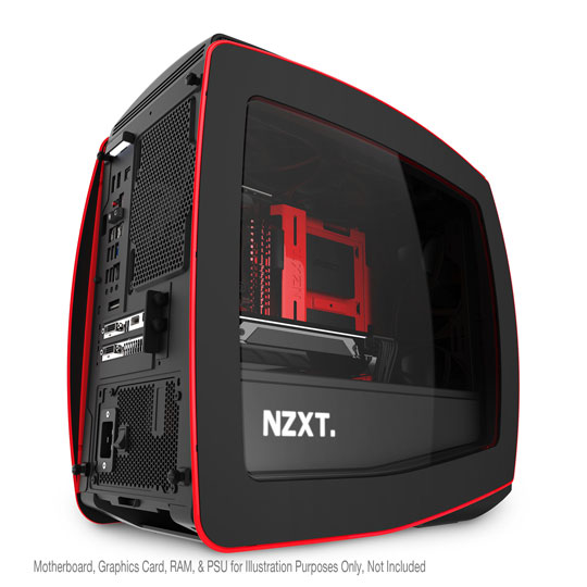 NZXT Manta Compact Red/Black Windowed Mini ITX PC Gaming Case LN69248 ...