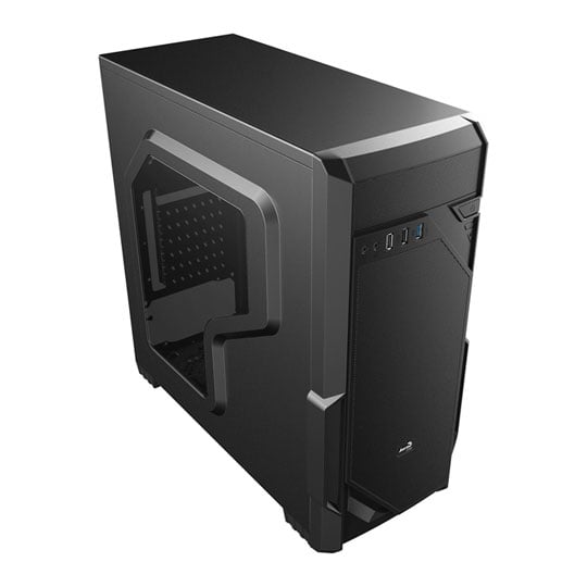 Aerocool VS1 Midi Black ATX PC Gaming Case with Window LN70559 ...