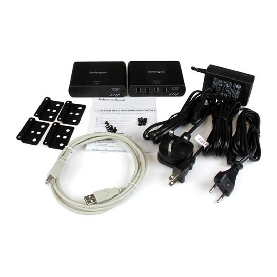 StarTech.com 4 Port USB Extender Over Ethernet LAN LN71264 ...