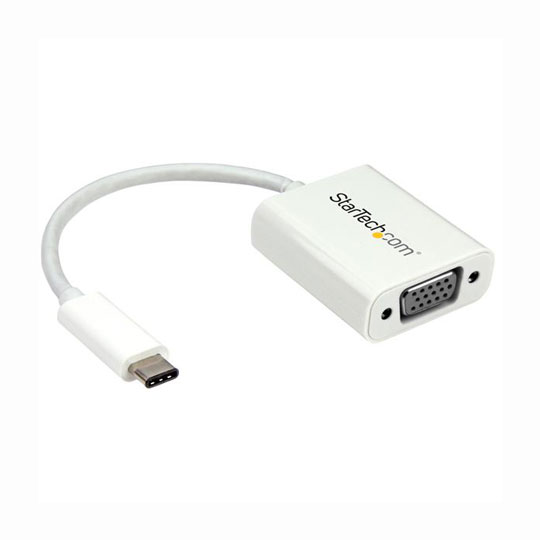 White DisplayPort over Type C to VGA from StarTech.com LN71277 ...