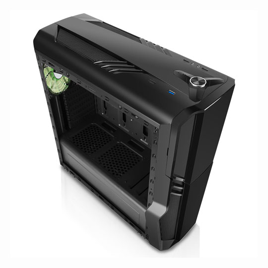 CIT G Force Black/Green PC Gaming Case with Window LN72205 - CIT-GFORCE ...