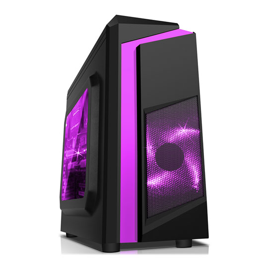 CiT F3 Purple MicroATX Tower PC Gaming Case LN72691 - CIT-F3BLACKPURPLE ...