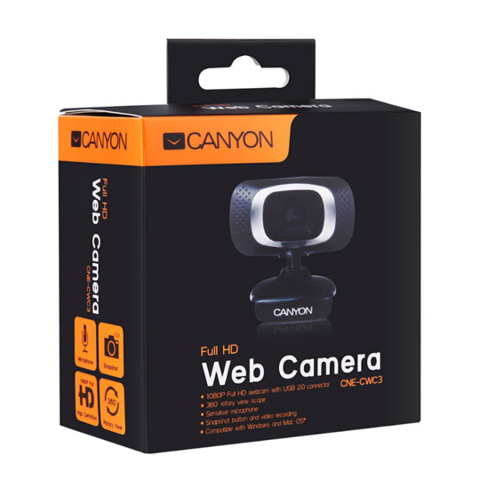 Canyon Webcam HD up to 12MP 30fps Skype/MS Teams/Zoom Ready USB LN74156 ...