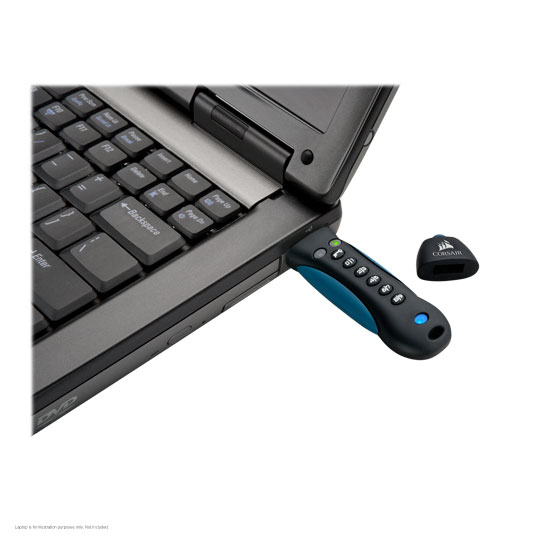 Corsair 32GB Padlock 3 USB Stick with 256-bit hardware data encryption ...