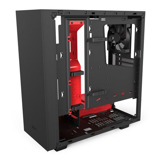NZXT Red Black S340 Elite Glass Windowed Midi PC Gaming Case LN75443 ...