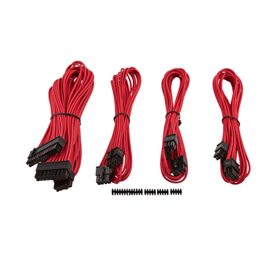 Corsair Type 4 PSU Cables Starter Kit Red LN77094 - CP-8920145 | SCAN UK