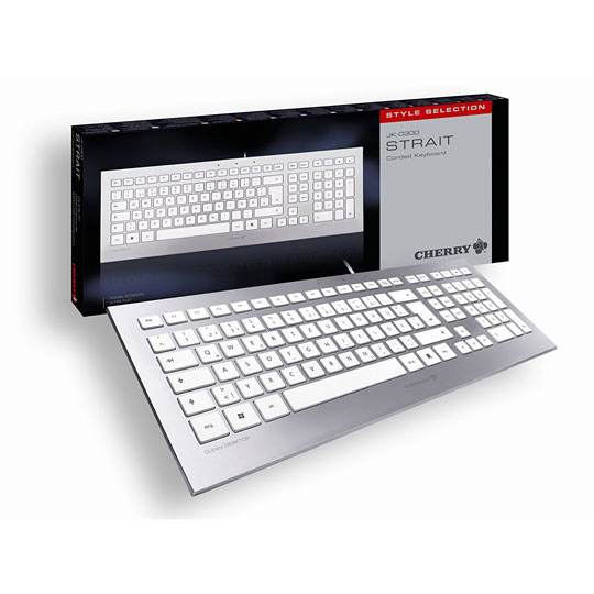 CHERRY Silver Strait Wired USB PC Keyboard LN78062 - JK-0300GB | SCAN UK