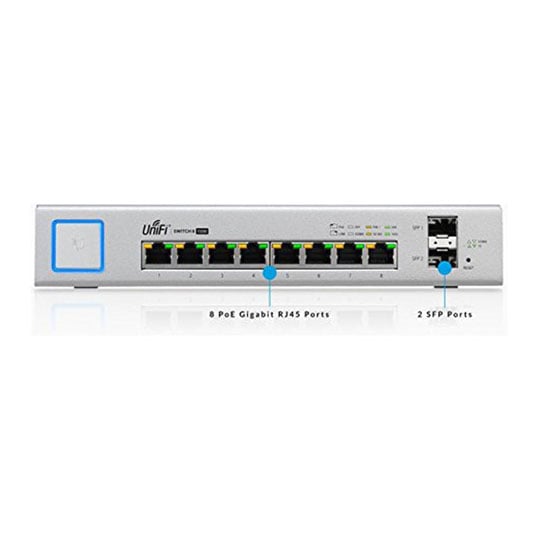 Ubiquiti 8 Port PoE+ Switch with Fibre Connectivity Options 150W ...