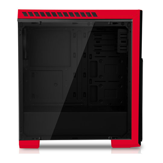 CIT Flash Black/Red Midi Tower Case with 3 x 12cm Red LED Fans LN81869 ...