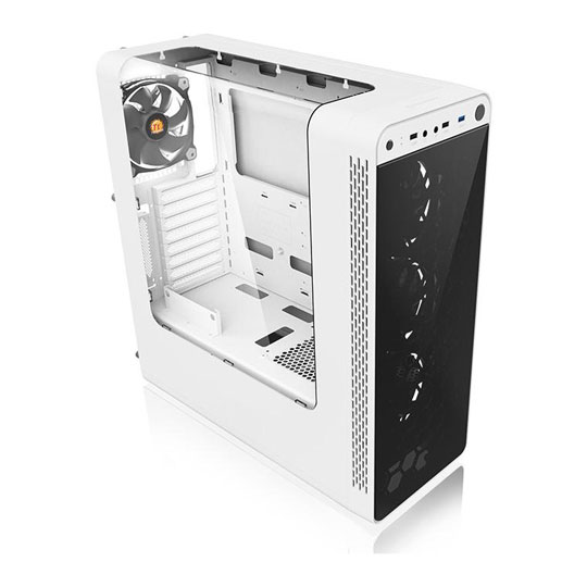 Thermaltake View 27 Snow Edition Gull-Wing Curved Window Mid-Tower Case ...