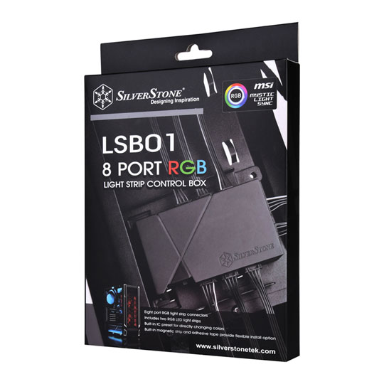 SilverStone 8 Port RGB LED Hub, 2 * 300mm 5050 RGB LED strip , 2 ...