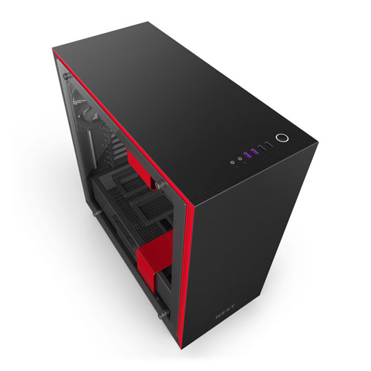 NZXT Red H700i Smart Tempered Glass Window Tower PC Gaming Case LN83677 ...