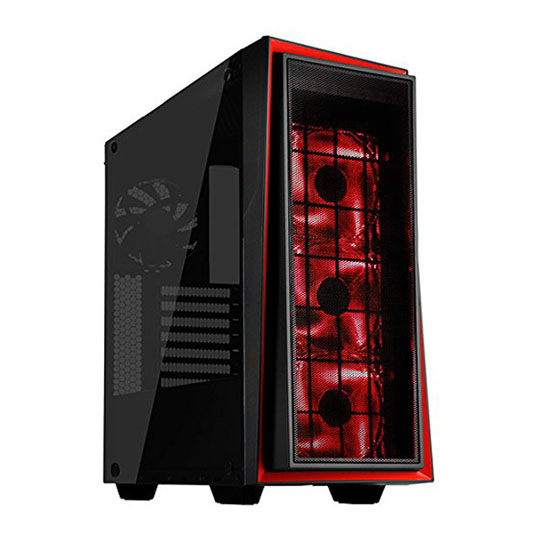 SilverStone RL06BR-GP Red Line Mid Tower Performance Case Tempered ...