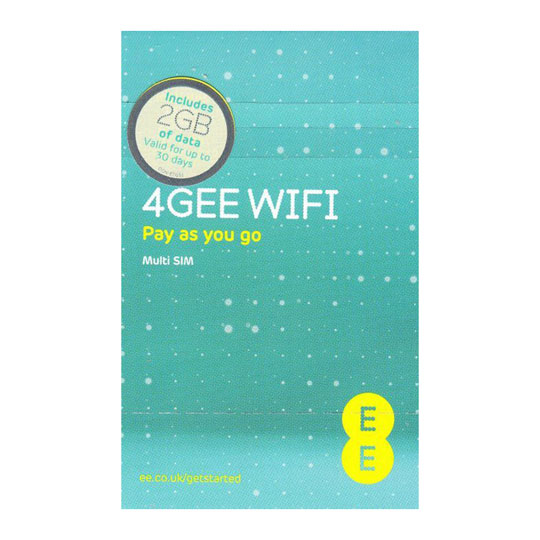EE PAYG WiFi SIM Card Preloaded with 2 GB of 4GEE Voice and Data ...