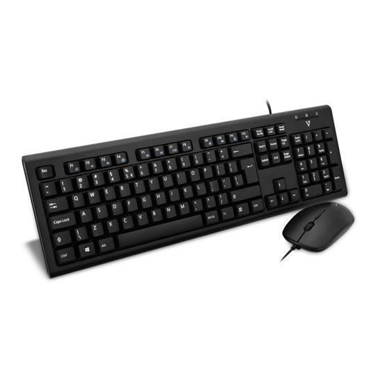 V7 Wired Keyboard and Mouse Combo with PS2 Adapter UK Layout LN86918 ...