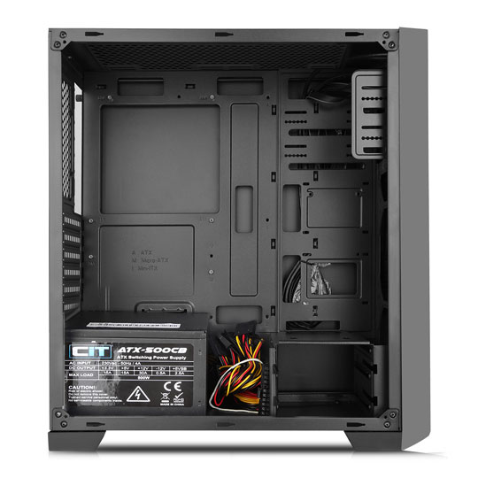 CiT Evolve Mid Tower PC Case with 500W PSU/Power Supply LN89417 - CIT ...