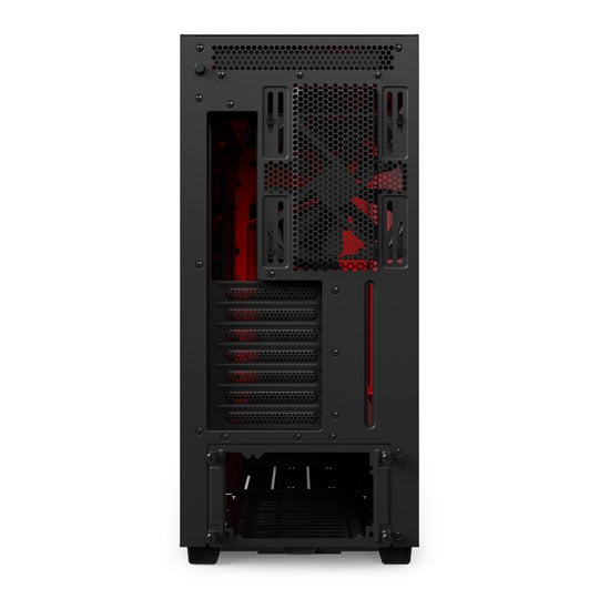 NZXT Red H700 Tempered Glass Window Tower PC Gaming Case LN89840 - CA-H700B-BR | SCAN UK