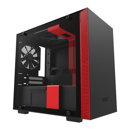 NZXT Red H200 Mini ITX Windowed PC Gaming Case LN89844 - CA-H200B-BR ...