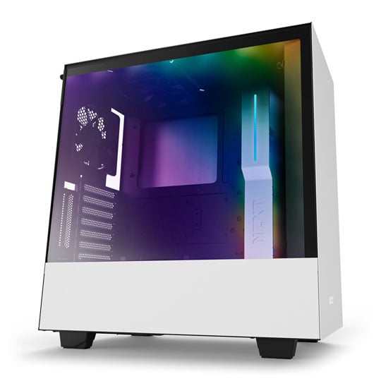 NZXT White H500i Smart Tempered Glass Window Midi PC Gaming Case ...