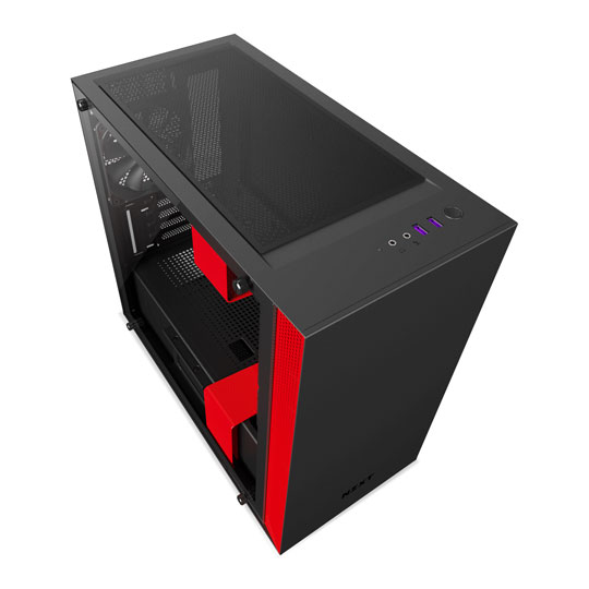 NZXT Red H400 Micro ATX Windowed PC Gaming Case LN89894 - CA-H400B-BR ...