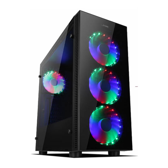 Sahara P15 RGB Gaming case with Tempered Glass Window LN90450 | SCAN UK