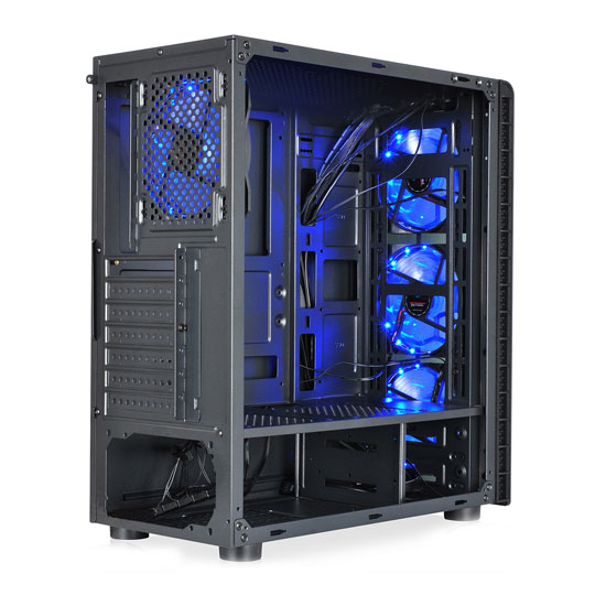 CIT Raider Blue LED Tempered Glass Midi PC Gaming Case LN92805 - CIT ...