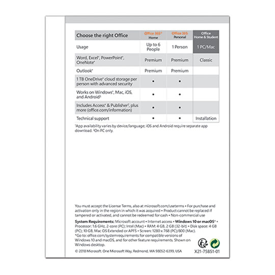 Microsoft Office 2019 1 Computer Home+Student with Word/Excel ...