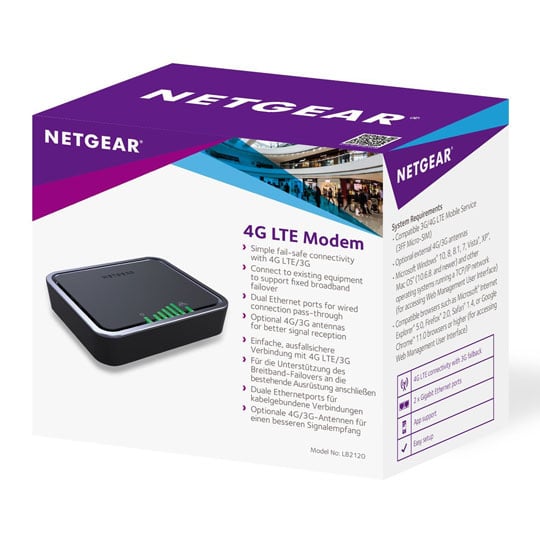 Netgear 4G LTE Modem with Dual Ethernet Ports LN93904 - LB2120-100UKS ...